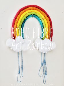 Make a BOHO Fiber Rainbow with Wire Raindrops - Well Crafted Studio