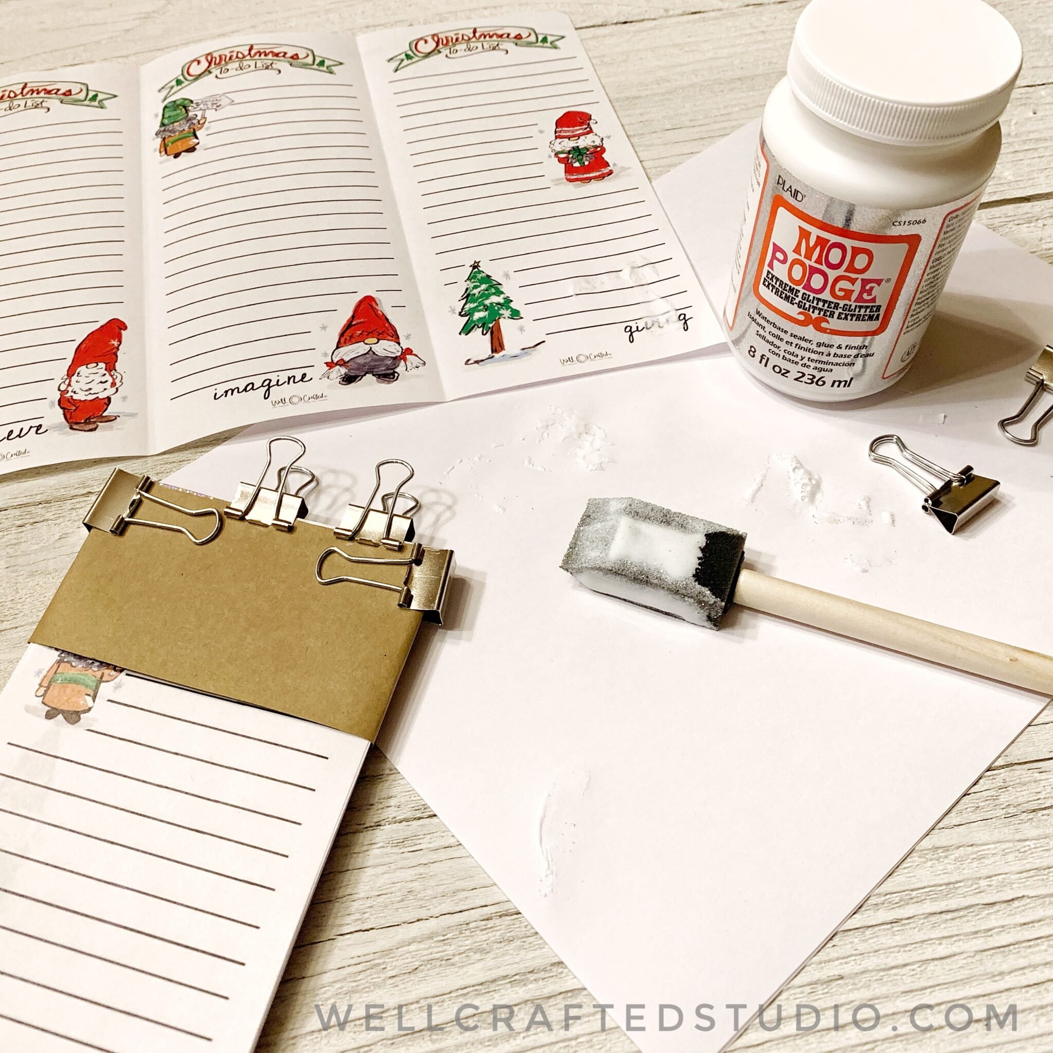 How to Make a Tear-Off Notepad for Christmas - Well Crafted Studio