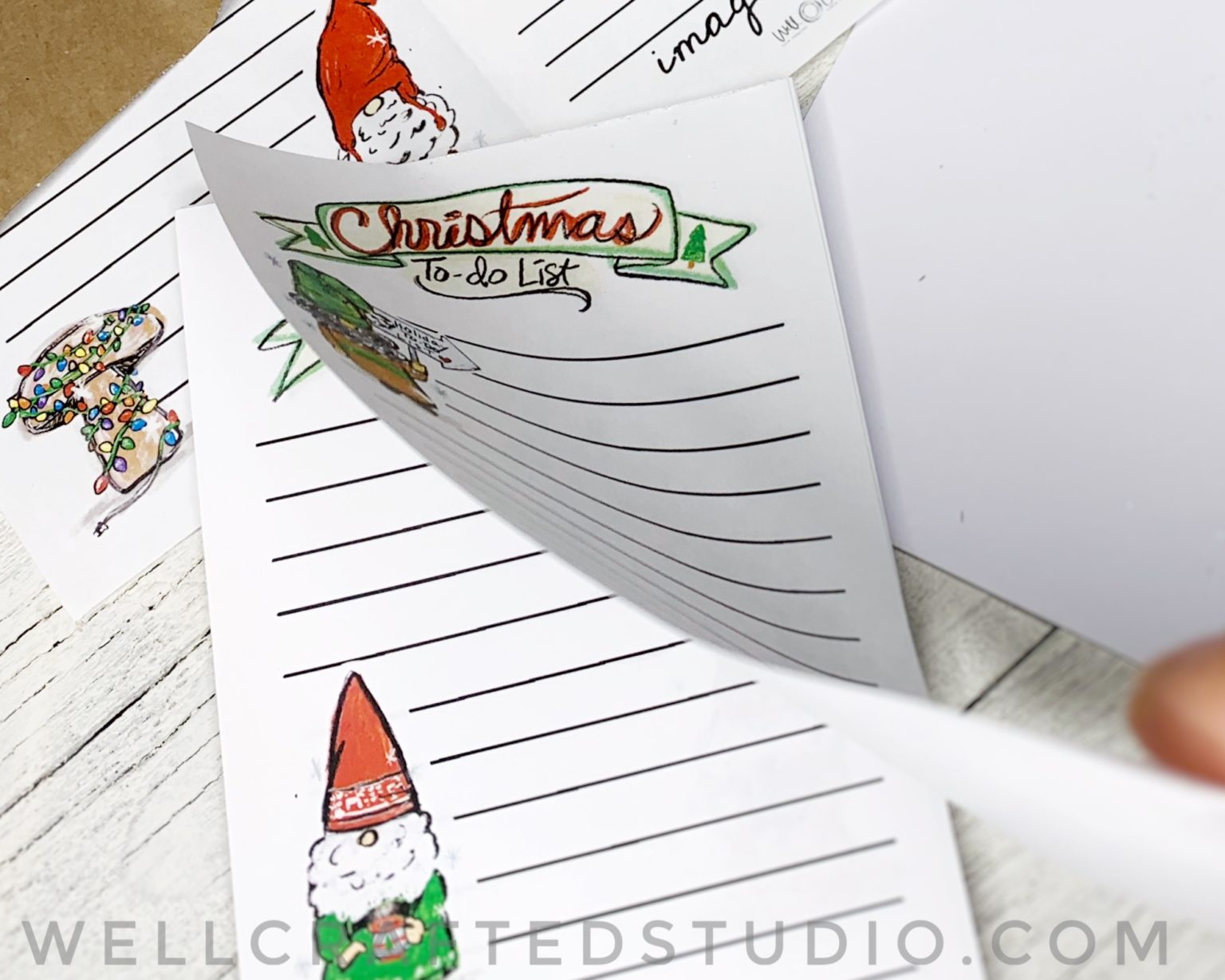 How to Make a Tear-Off Notepad for Christmas - Well Crafted Studio