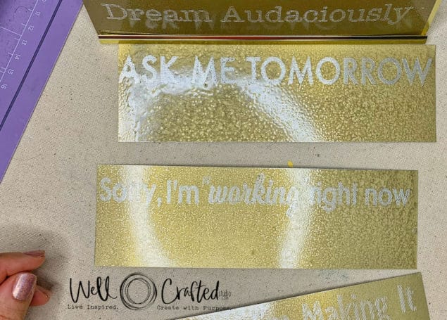 How to Make Engraved Desk Signs with a Cricut - Well Crafted Studio