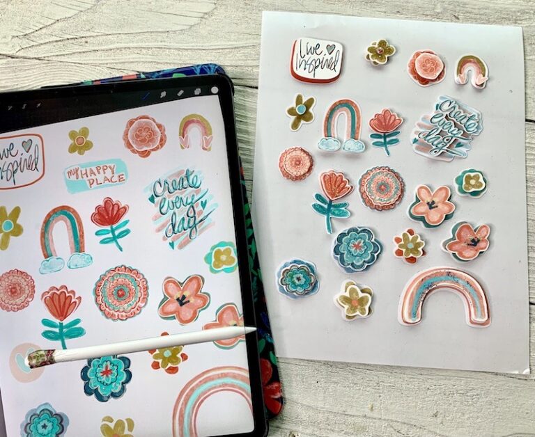 How to Make 3D Layered Stickers on Procreate with Cricut - Well Crafted ...