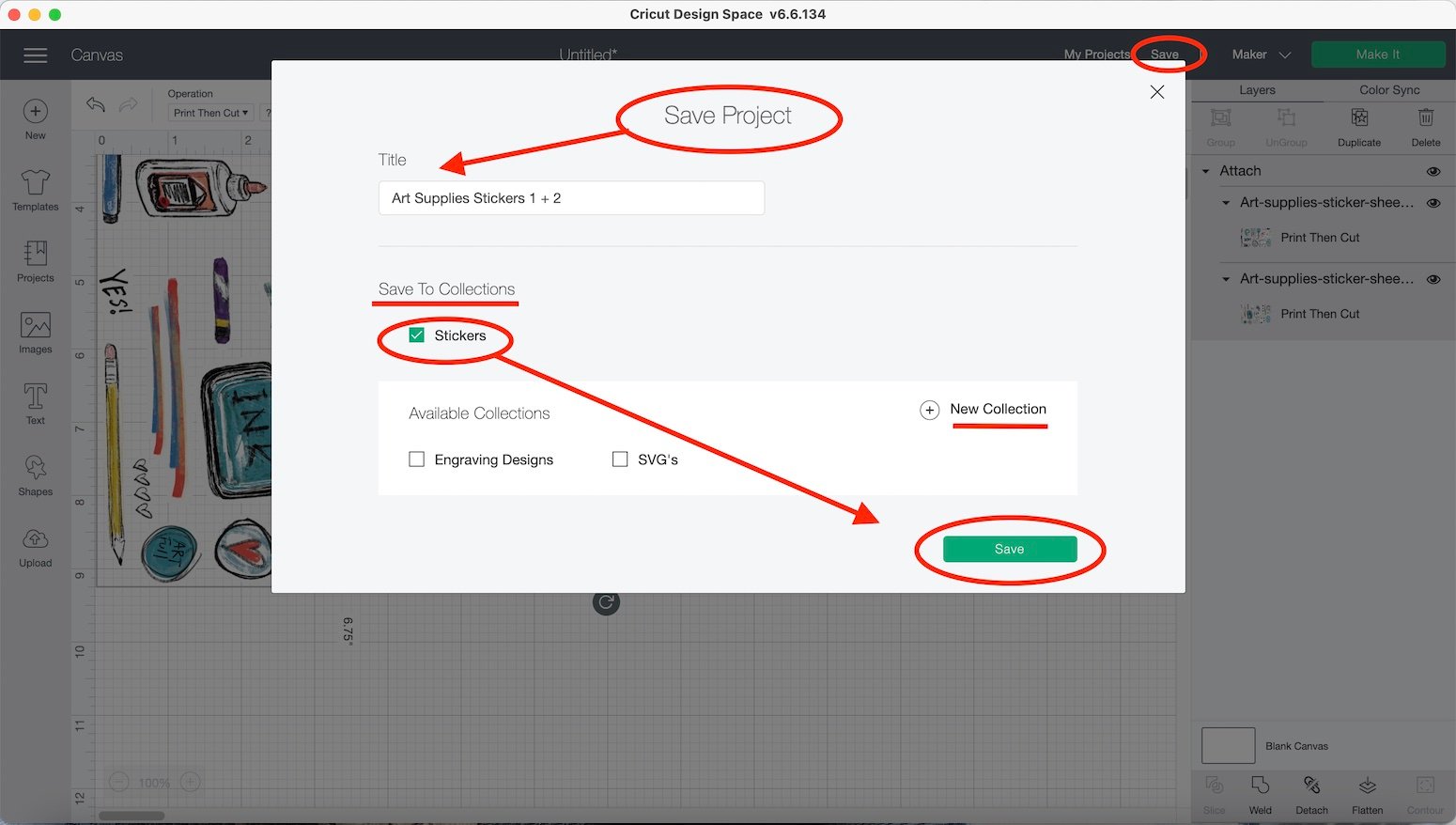 Make STICKERS with Cricut + free sticker sheets - Well Crafted Studio