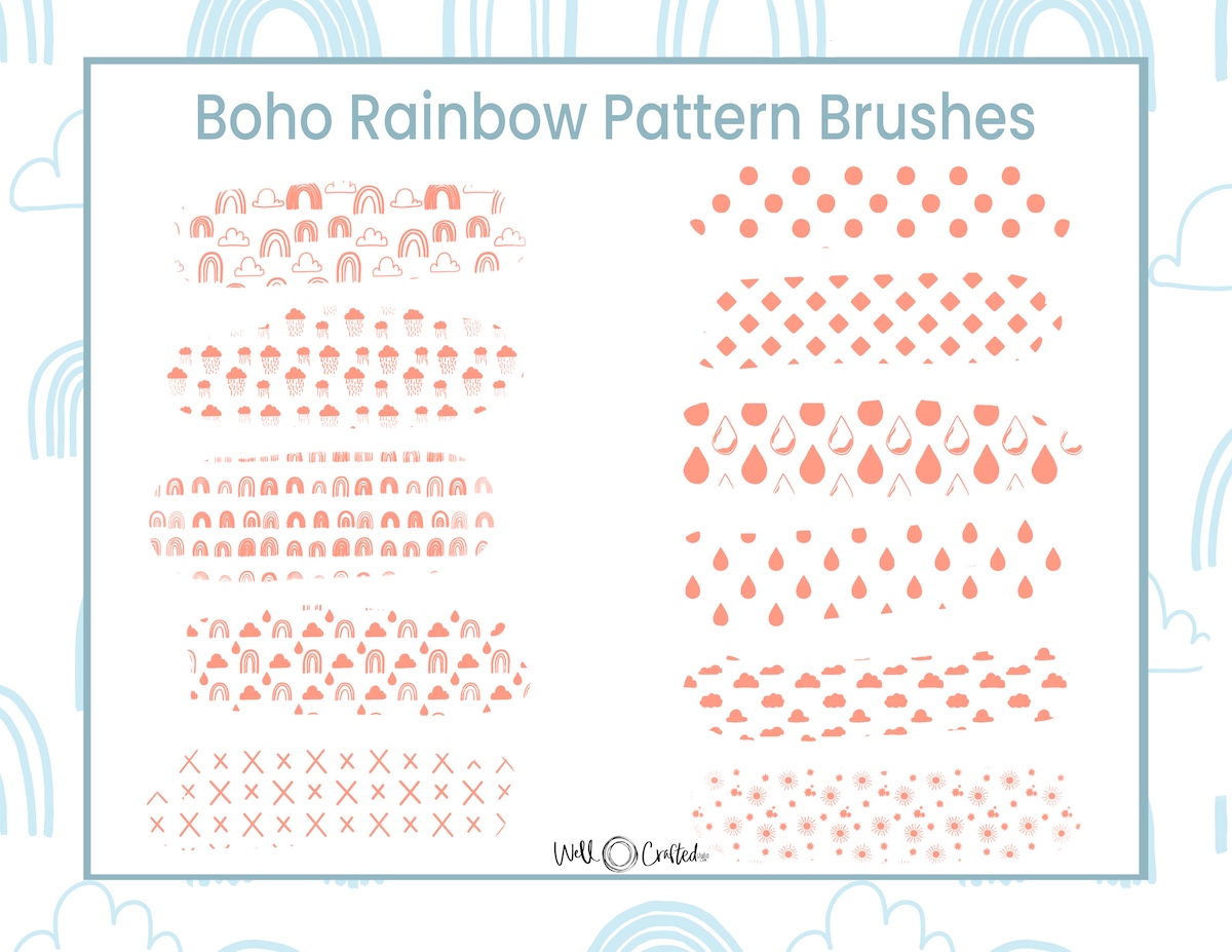 Boho Rainbow Procreate Bundle Offer - Well Crafted Studio