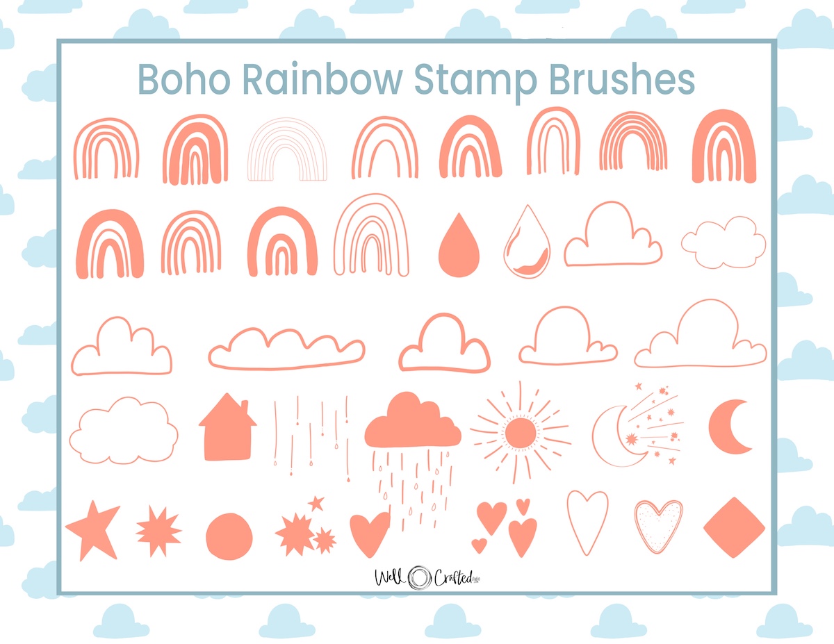 Boho Rainbow Procreate Bundle Offer - Well Crafted Studio
