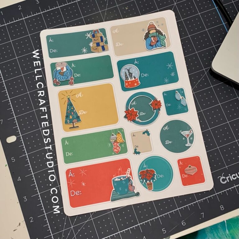 How to Make Layered Gift Tag Stickers with Cricut - Well Crafted Studio