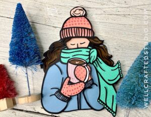 Make a Layered Paper Design of a Girl with Mug - Well Crafted Studio