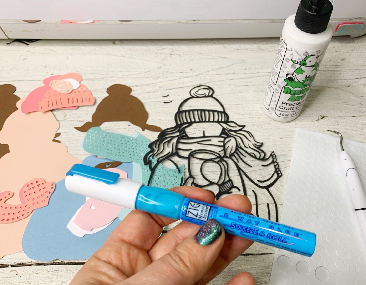 Make a Layered Paper Design of a Girl with Mug - Well Crafted Studio