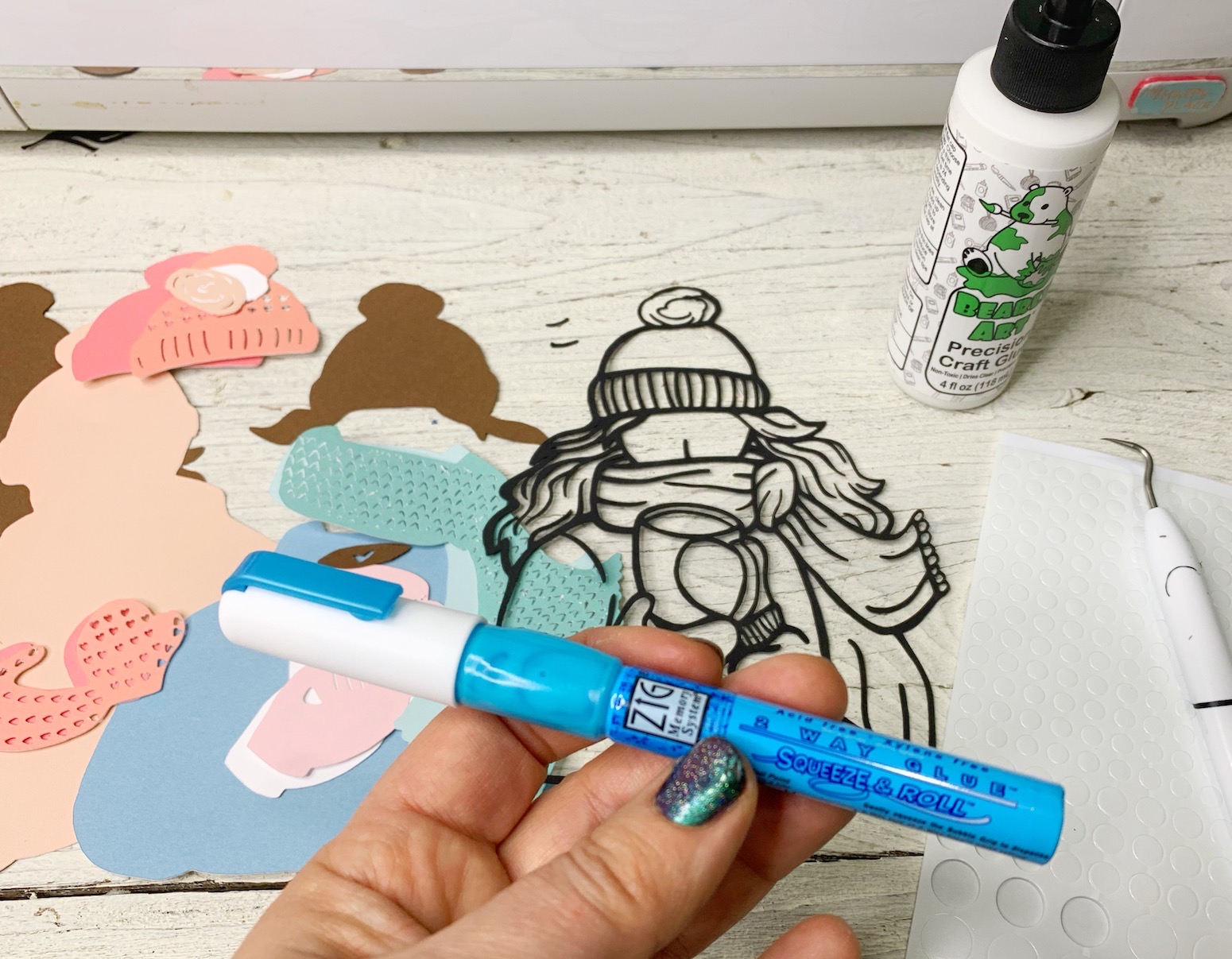 Make a Layered Paper Design of a Girl with Mug - Well Crafted Studio