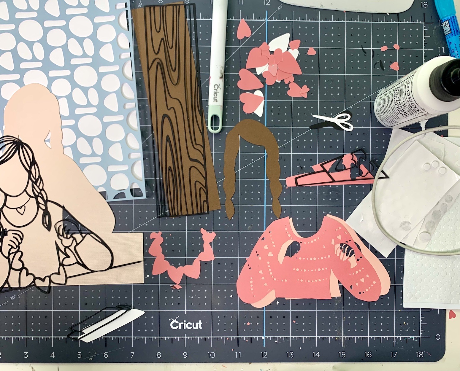 Make a Layered Paper Design of a Girl with Mug - Well Crafted Studio