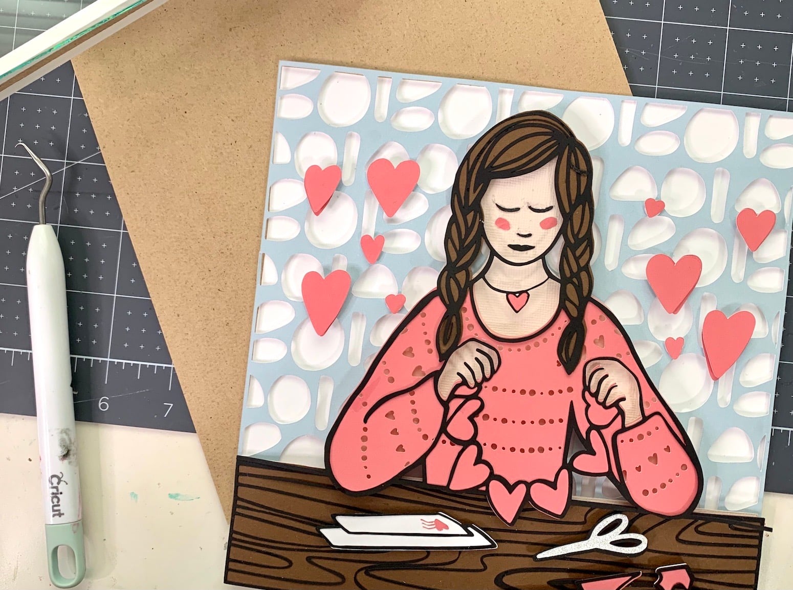 Make a Layered Paper Design of a Girl with Mug - Well Crafted Studio