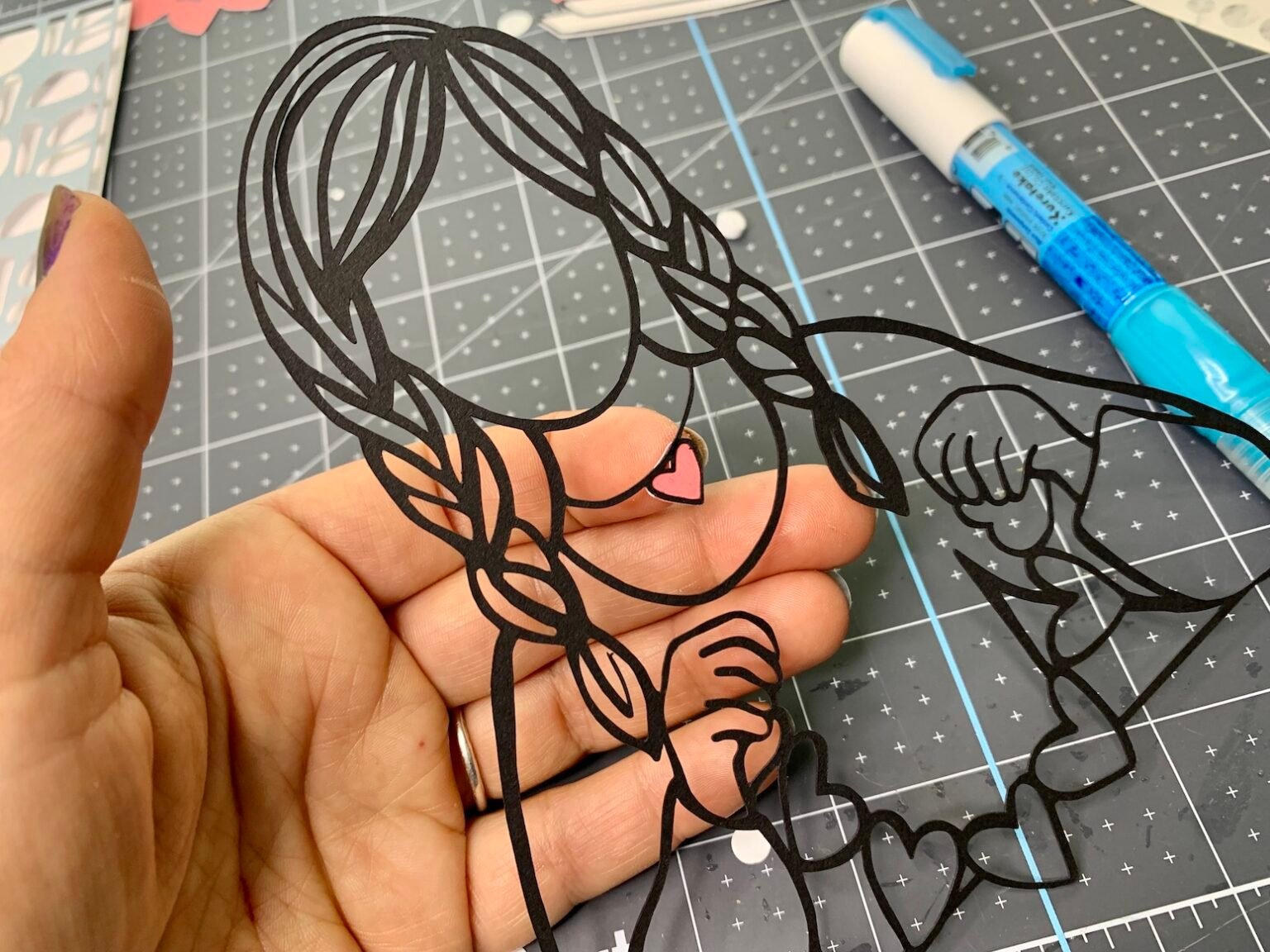 Make a Layered Paper Design of a Girl with Mug - Well Crafted Studio