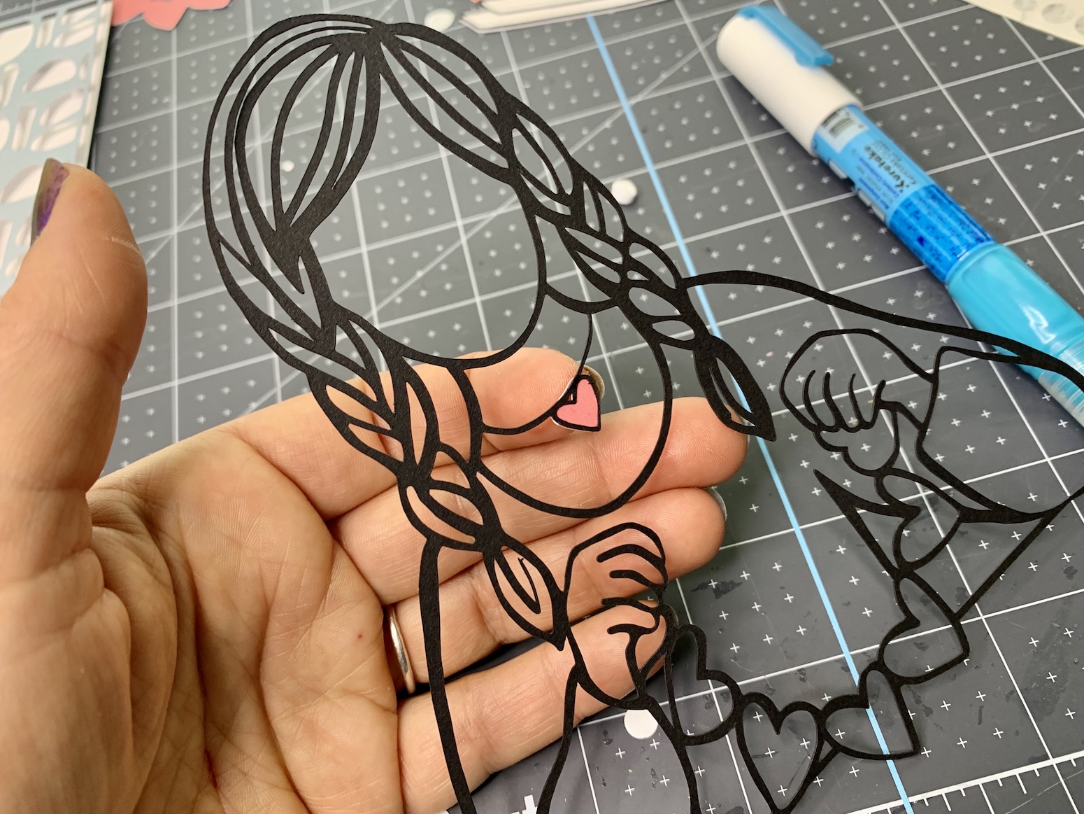 Make a Layered Paper Design of a Girl with Mug - Well Crafted Studio