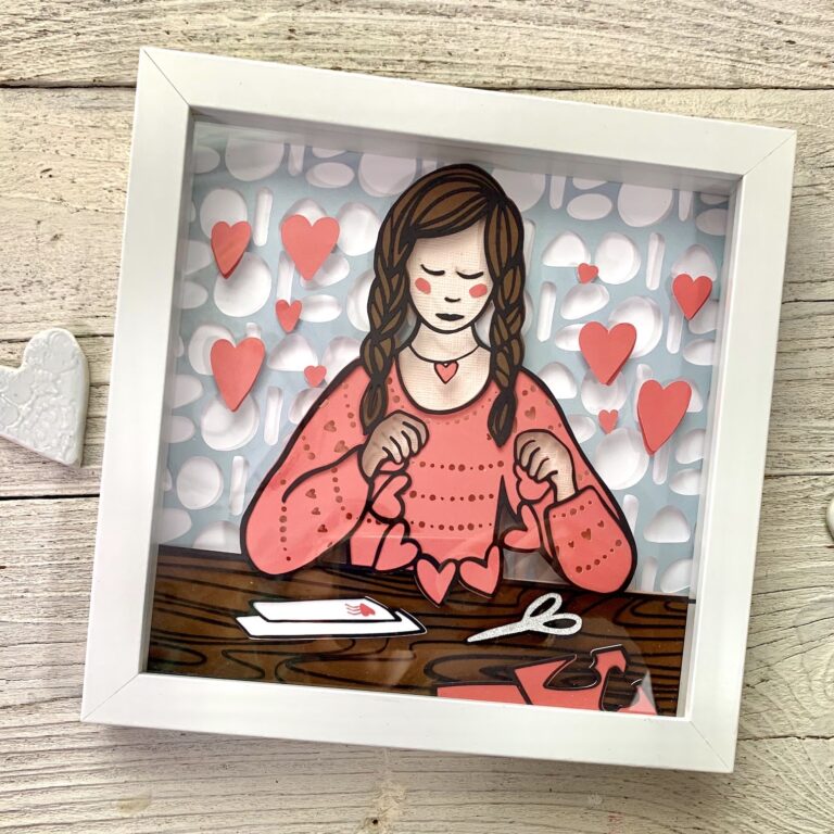 Make a Layered Paper Design of a Girl with Mug - Well Crafted Studio