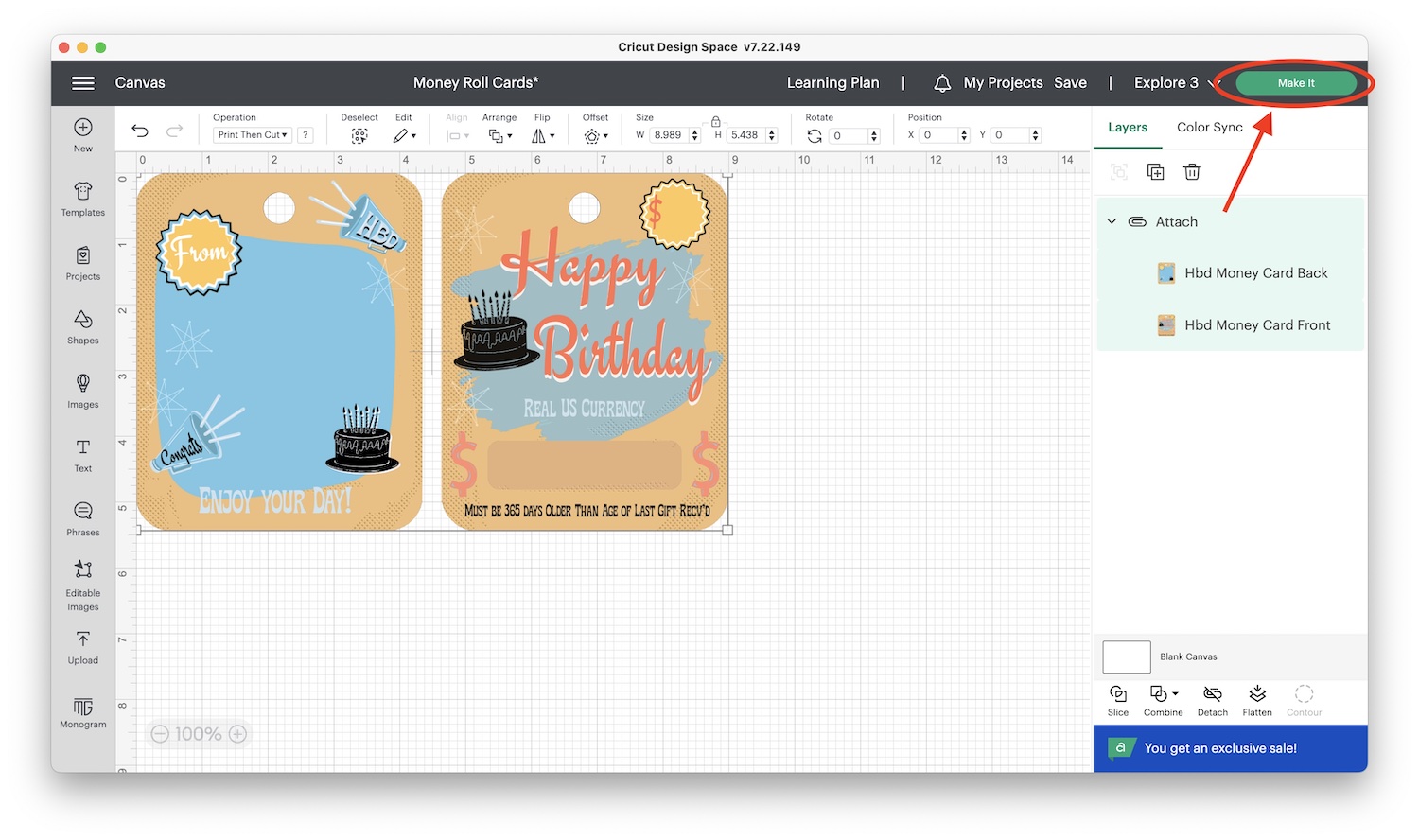 DIY Money Roll Gift Cards with Cricut - Well Crafted Studio